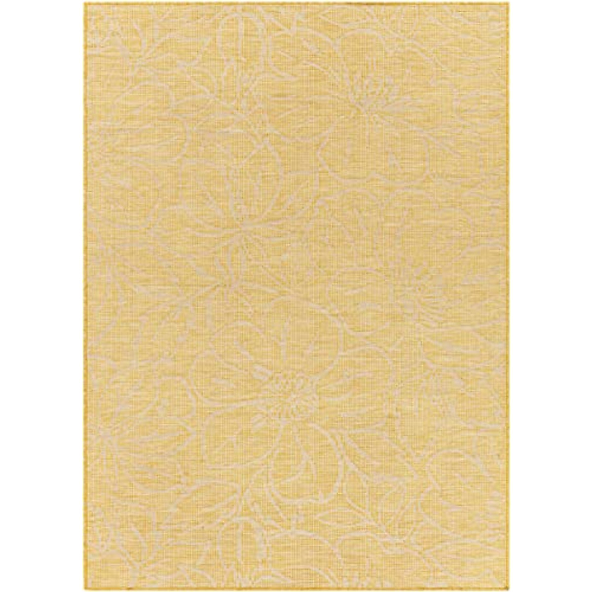 Mark&Day Outdoor Rugs, 8x10 Broekoord Traditional Indoor/Outdoor Bright Yellow Area Rug, Non Shedding Yellow Grey Carpet for Patio, Porch, Deck, Bedroom, Living Room or Kitchen (7'8" x 10')