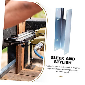 BUGUUYO Power Tool Organizer Drill Holder Electric Tools Drill Stands Storage Racks Peg Board Garage Hanger Tool Holders for Wall Drill Organizer Metal Storage Rack Stainless Steel Silver