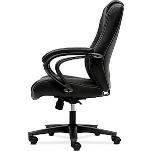 HON Managerial Office Chair- High-Back Computer Desk Chair with Loop Arms , Black (VL402)