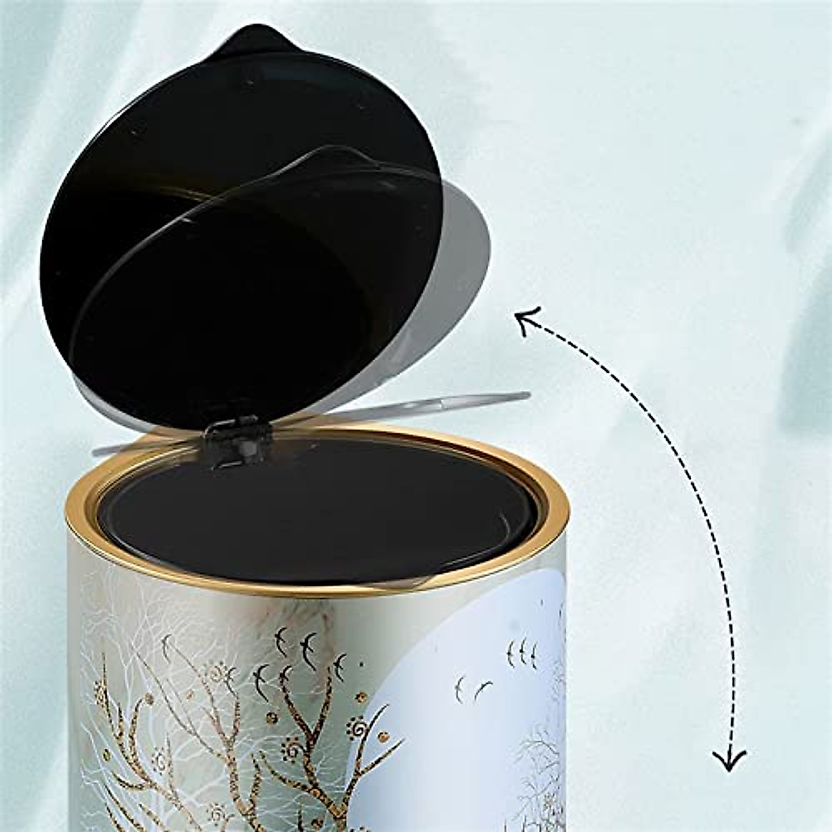 KIZQYN Garbage Can 8L Exquisite and Durable Foot-Operated Trash Can Retro Style Home Living Room Bedroom Stainless Steel Garbage Can Kitchen Bin (Color : E)