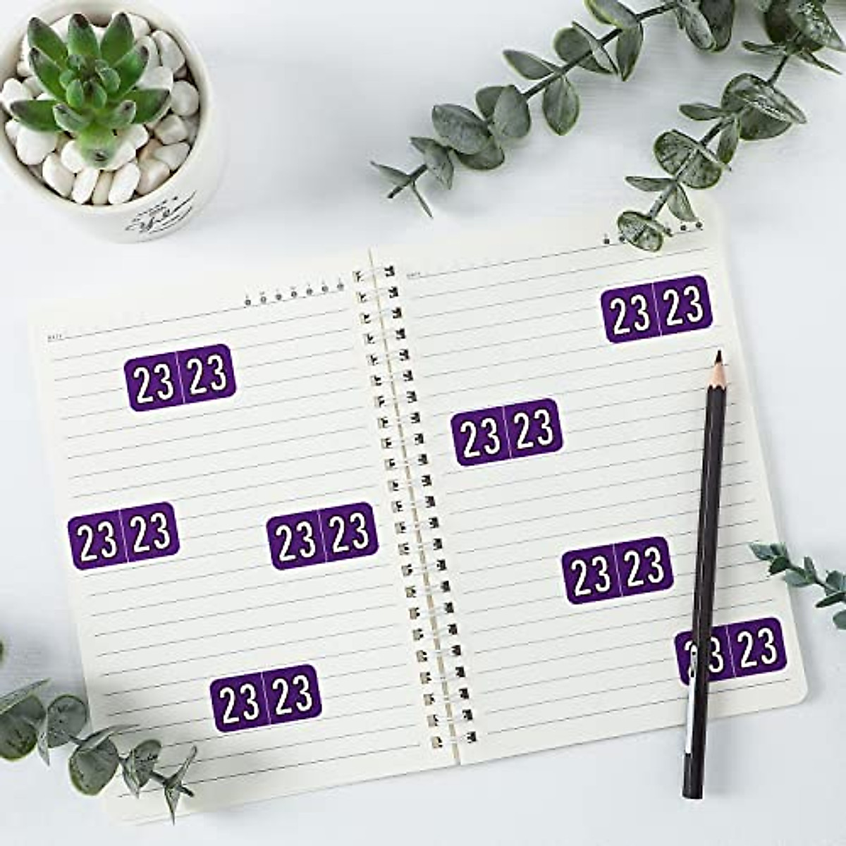 500 Pieces 2023 Year Stickers File Folder Year Labels Rectangle Coded Colored Year Stickers Self Adhesive Year Labels End Tab File Folders Office Supplies, 1 Roll (Purple, 1'' x 1/2")