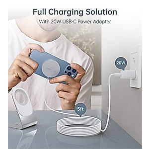 Magnetic Wireless Charger for iPhone 14/13/12 - Mag Charger+20W USB C Adapter, Convertible Fast Wireless Charging Stand/Pad with 5ft USB-C Cable for iPhone 14/13/12 Pro Max Plus Mini,Mag-Safe Charger