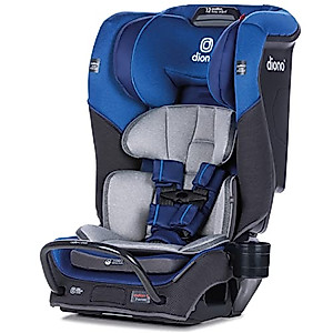 Diono Radian 3QX 4-in-1 Rear & Forward Facing Convertible Car Seat, Safe+ Engineering 3 Stage Infant Protection, 10 Years 1 Car Seat, Ultimate Protection, Slim Fit 3 Across, Blue Sky
