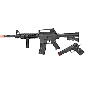 9902 M4 Airsoft Rifle and 1911 Combo Kit (Color: Black)