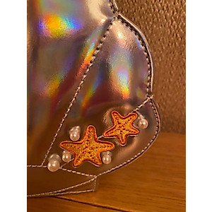 Lost Queen Women's Ariel Iridescent Shell Pearl Handbag Mermaid Crossbody Purse