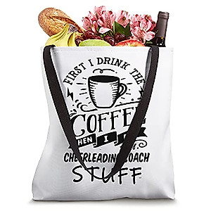 Cheerleading Coach Coffee Quote Funny Black Tote Bag