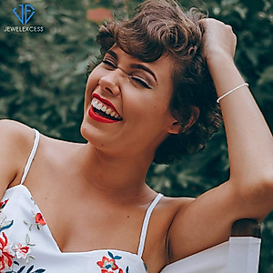 JEWELEXCESS Diamond Tennis Bracelets for Women – 1/4 Carat White Diamond Sterling Silver Bracelet – Hypoallergenic Diamond Tennis Bracelet Silver – Tennis Bracelets for Women Sterling Silver Bracelets