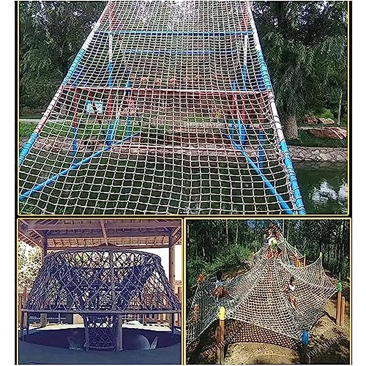 EkiDaz HXRW Rope Net Protective Safety Net Wear-Resistant Rope Climbing Net Anti Fall Net for Garden Treehouse Fence Decoration Playground Sets for Backyards (Size : 2 * 5m(6.6 * 15.15ft))