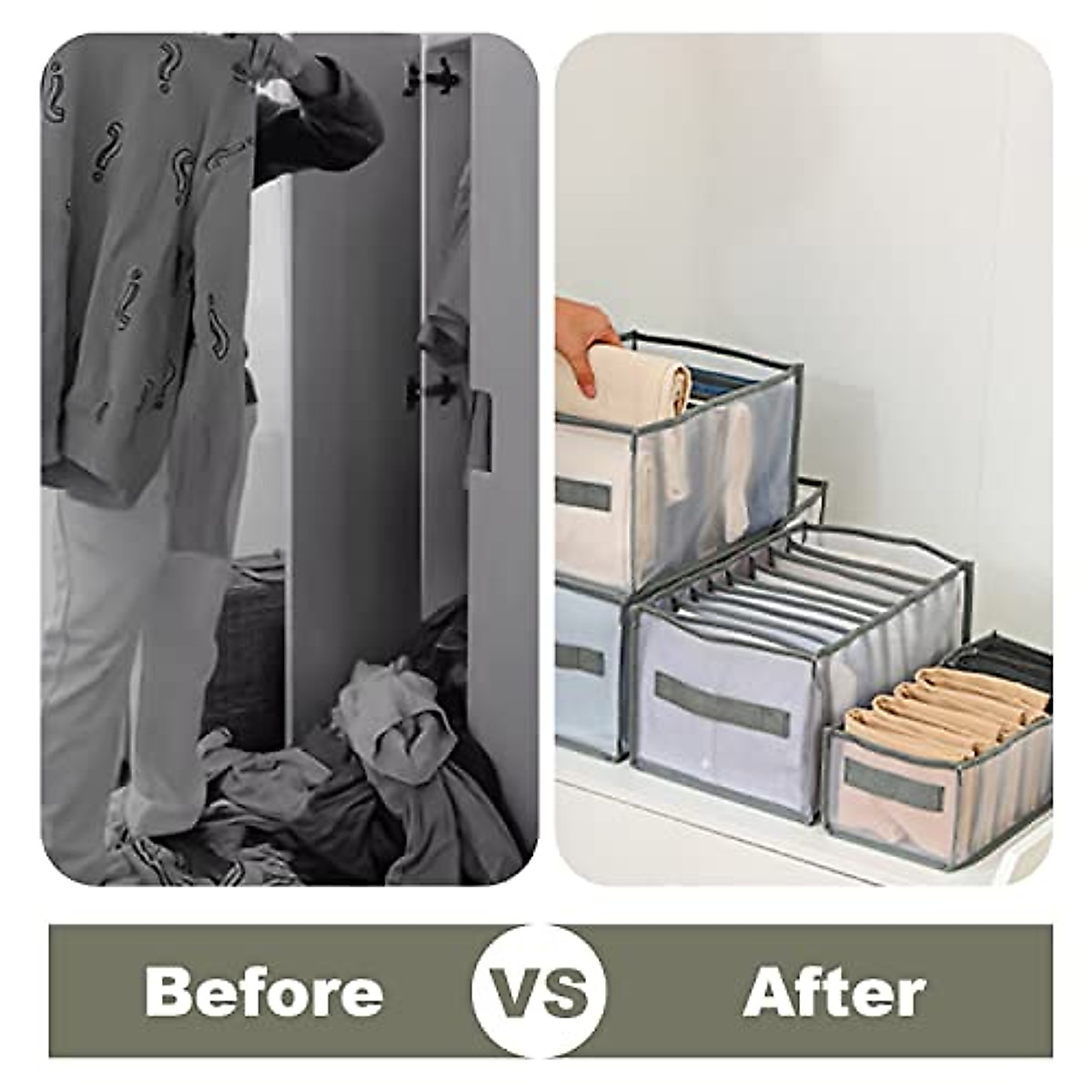 9 Grids Drawer Storage for Clothing, 2 Pack Extra Large Wardrobe Clothes Organizers，Sturdy, Durable Washable Foldable Closet for Dresser, T-Shirt, Jeans, Pants, Thin Sweaters, Bedroom, Laundry