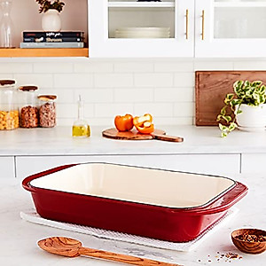 Cuisinart CI1136-24CR Chef's Classic Enameled Cast Iron 14-Inch Roasting/Lasagna Pan, Cardinal Red