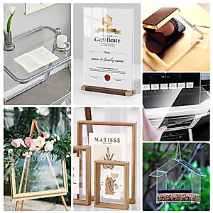 KINLINK 8x12 Plexiglass Sheets 1/8 inch-3mm Clear Acrylic Sheets, Clear Plastic Board Polycarbonate Sheet for DIY Project, Craft, Picture Frames, Acrylic Sign, Weding Invitaton, 2 Pack