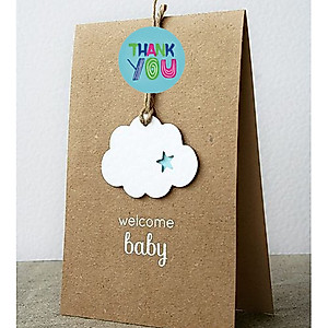 Hohamn 1.5" Thank You Stickers Roll 500PCS Cute Art Stickers for Bubble Mailers Packaging Wedding Baby Shower Birthday