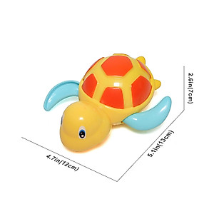 Baby Bath Toy, Swimming Turtle, Floating Wind-up Bathtub Pool Toys Cute Water Play Sets for Kids Boys Girls 3 Pcs