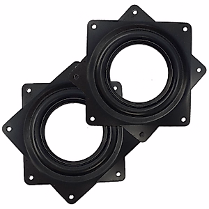 DMSTECH 2 Pack 4" Lazy Susan Turntable (Black) 300-lb Steel Ball Bearing Rotating Tray Strong Sturdy Table Cabinet Low Profile for 360˚ Chair and Door, Kitchen, Craft Project, Makeup Holder, Monitor