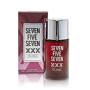 Seven Five Seven XXX - Eau De Toilette Spray Perfume, Fragrance For Men- Daywear, Casual Daily Cologne Set with Deluxe Suede Pouch- 3.4 Oz Bottle- Ideal EDT Beauty Gift for Birthday, Anniversary