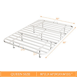 OSCHF Floating Metal Bed Frame - Queen Size Modern Platform with Smart LED Lights, Heavy Duty Bed Mattress Foundation, No Box Spring Needed, Warm White