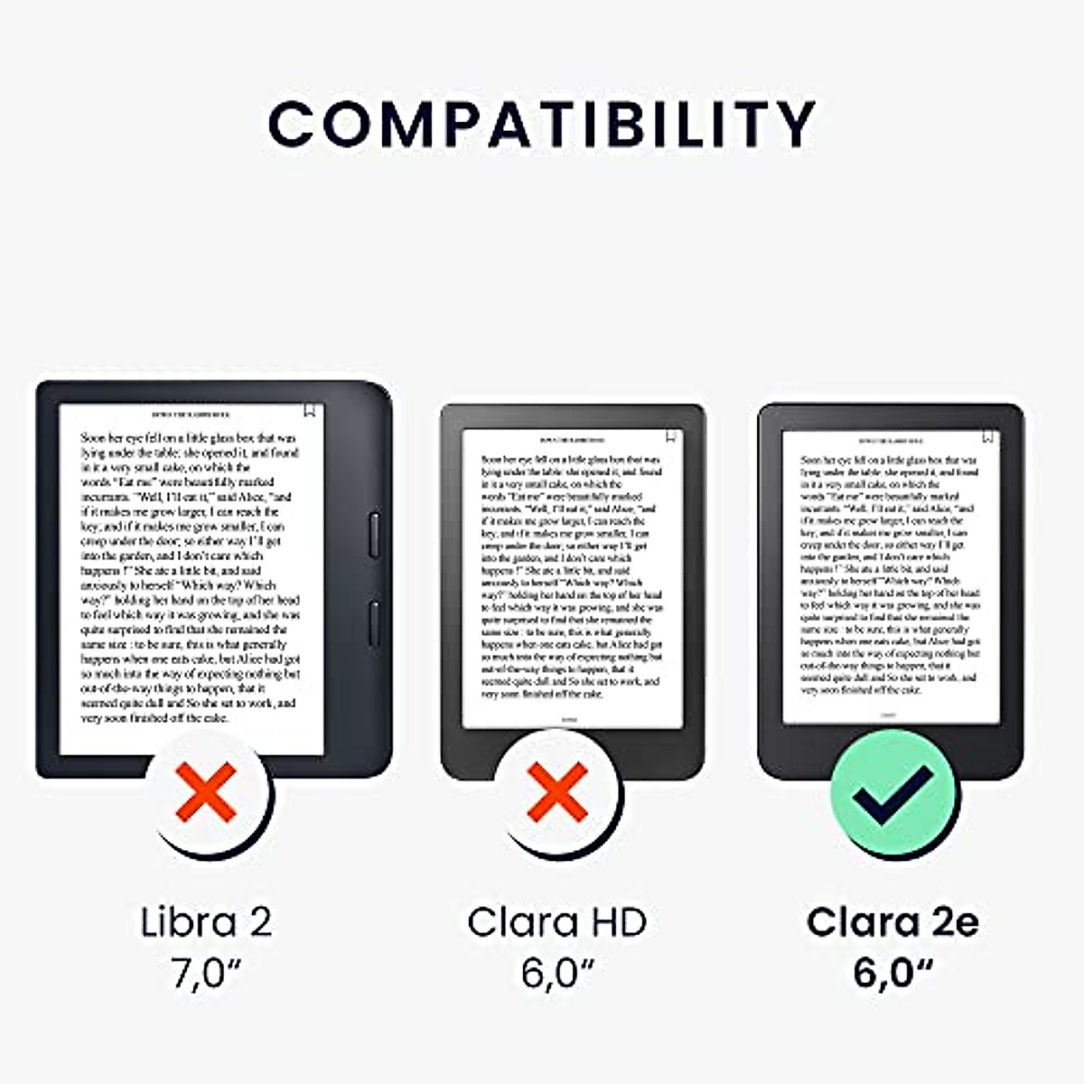 kwmobile Case Compatible with Kobo Clara 2E / Tolino Shine 4 - Cover Faux Nubuck Leather e-Reader Flip Case - Dark Grey