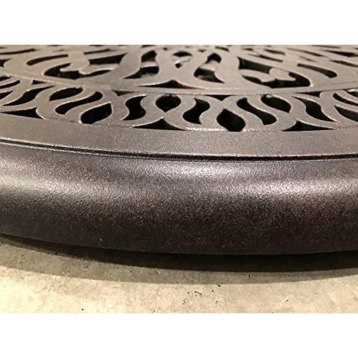 Cast Aluminum 24" Round Lazy Susan Turntable Rotating Tray Antique Bronze.