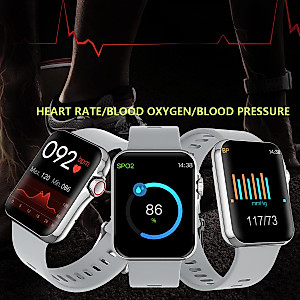 Desong Smart Watch(Answer/Make Calls), 1.7 inch Fitness Tracker,Smartwatch for Android iOS Phones,IP67 Waterproof Blood Pressure SpO2 Heart Rate Sleep Monitor for Women Men