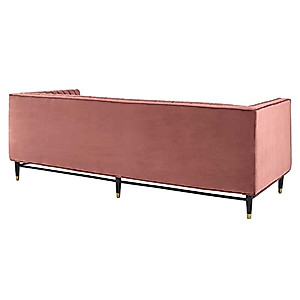 Modway Devote Channel Tufted Performance Velvet, Sofa, Dusty Rose
