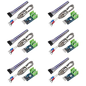 ACEIRMC DC 3-5V MAX6675 Module + K Type Thermocouple Temperature Sensor Thermocouple Sensor Set M6 Screw Compatible with Raspberry Pi Arduino (6pcs)