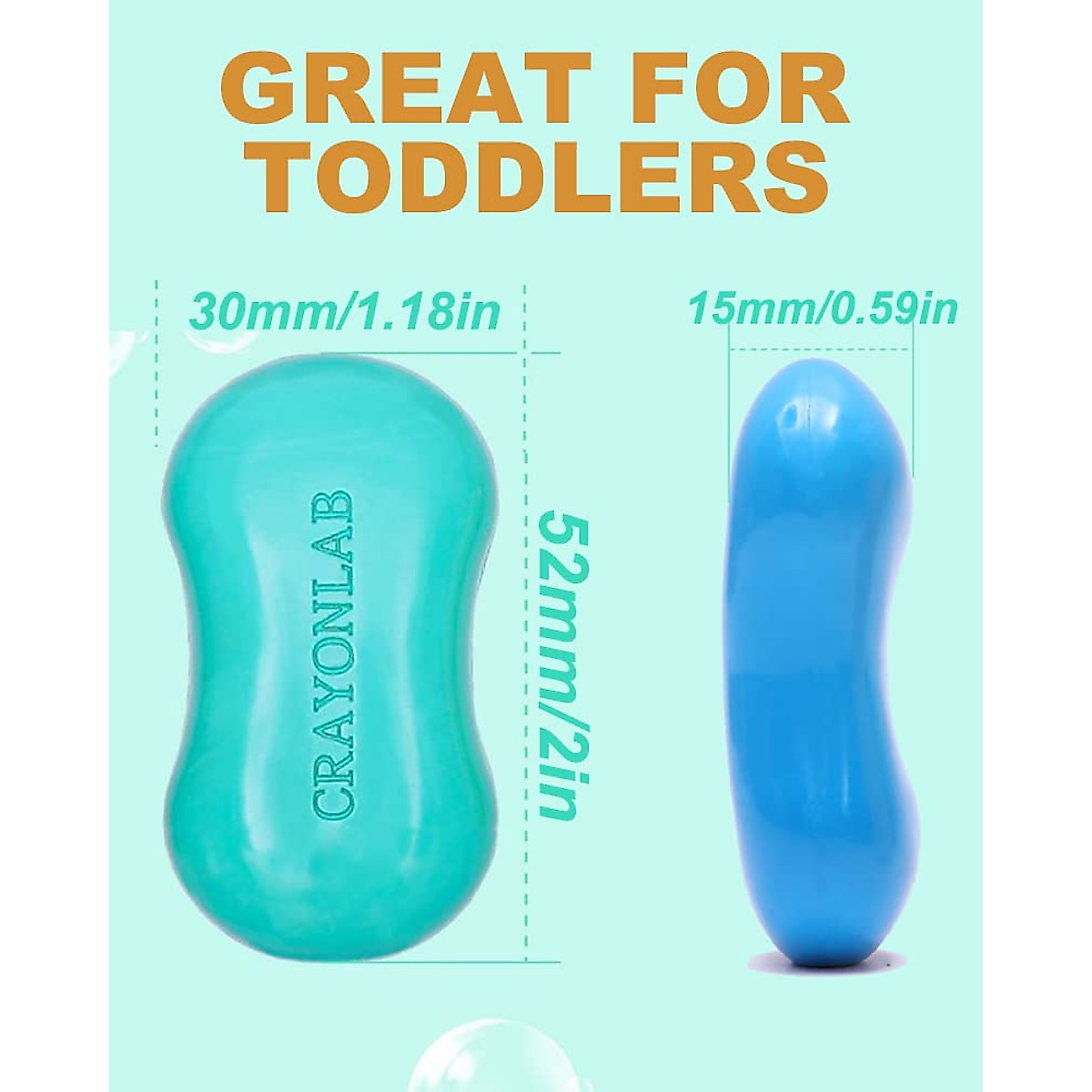 AIERVEN Crayons for Toddlers Palm Grip Jumbo Baby Crayons 24 Colors Washable Non-Toxic Paint Crayons Toys for Kids 3+ (Soap)