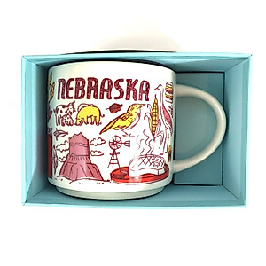 Starbucks Nebraska BEEN THERE SERIES ACROSS THE GLOBE COLLECTION Ceramic Coffee Mug, 14 Fl Oz