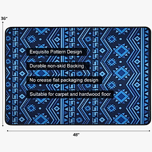 Mapuon Heavy Duty Desk Chair Mat for Carpet & Hardwood Floors, 48" x 36" Exquisite Jacquard Floor Mat Office Chair Mat for Carpeted Floors and Hardwood Floor for Home Office