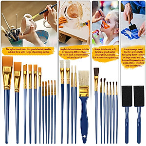 Halobios Painting Brushes, 25 All Purpose Paint Brushes Bulk Painting Brushes for Kids, Craft Paint Brushes for Acrylic Painting Oil Watercolor Gouache