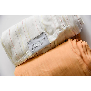 Brilliant Bambino - Baby Swaddle Blanket - 2 Pack | Retro Stripes + Boho Golden Set | Muslin Cotton Blend | Newborn Essentials | Boys & Girls | Hospital Receiving Blanket | Vintage Baby