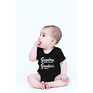 CBTwear Grandma Spoils Me With Grandpa's Money Baby Bodysuit Cute Newborn Clothes Unisex Humor Romper (Newborn, Black)