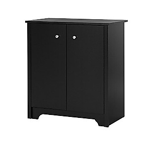 South Shore Small 2-Door Storage Cabinet with Adjustable Shelf, Pure Black