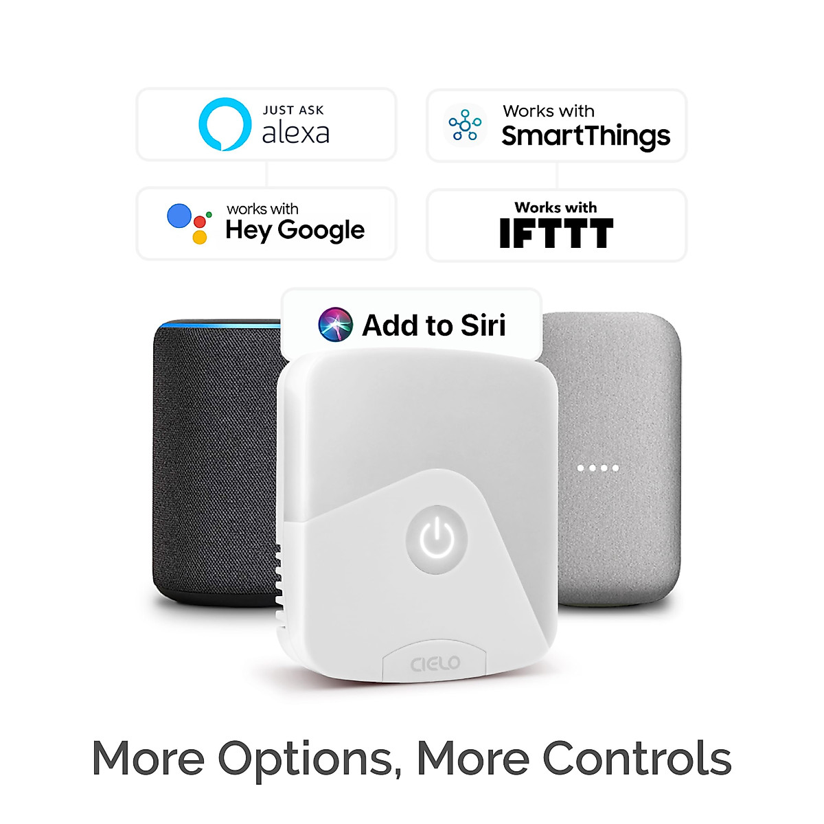 Cielo Breez Eco Smart AC Controller | Works with Mini Split, Window & Portable ACS | WiFi, Alexa, Google, SmartThings, Free Apps, NO Monthly Subscription | Schedules, Geofencing, Comfy & More (White)