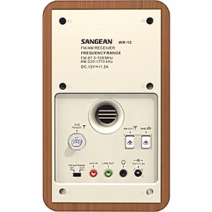 Sangean WR-15WL AM/FM Table Top Wooden Radio, Walnut
