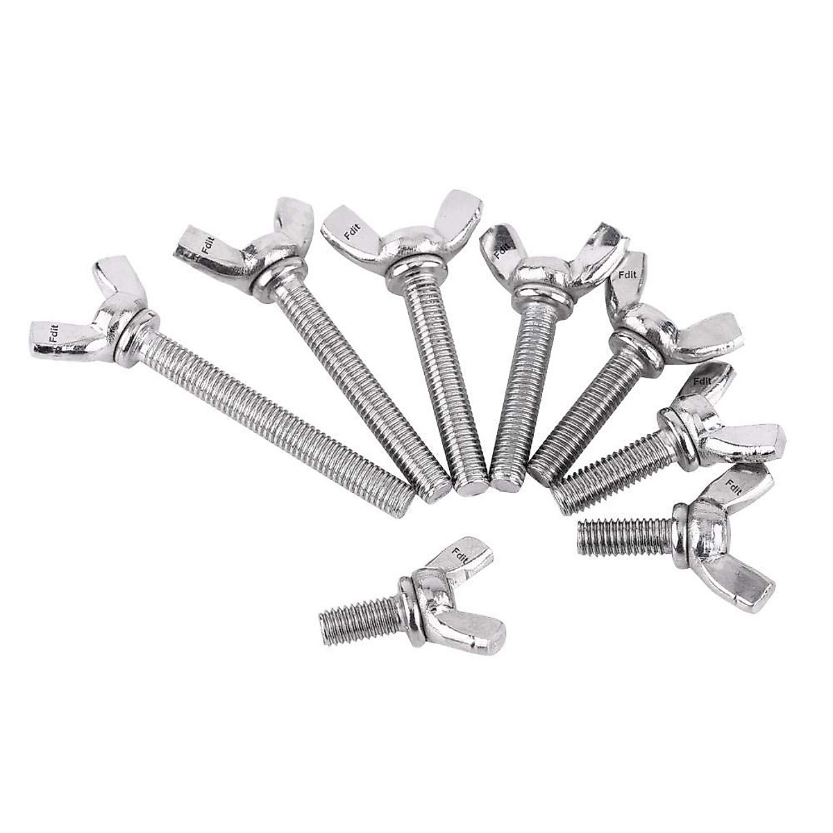 Fdit 8 Types 5PCS/Bag M5 304 Stainless Steel Wing Butterfly Screws Bolts Wingbolt Machine Fastener (M5 * 40mm)