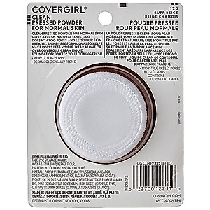 Covergirl Clean Pressed Powder Foundation, 125 Buff Beige, 0.39 Fl Oz