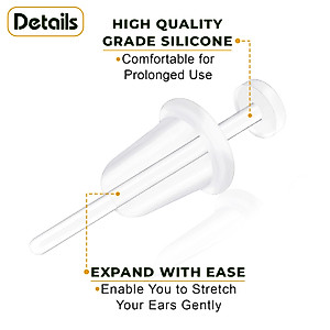 BIG GAUGES Pair of Retainer Flexible Clear Acrylic 20g Gauge 0.8mm Cartilage Earring Stud Helix Auricle Piercing Jewelry BG0540