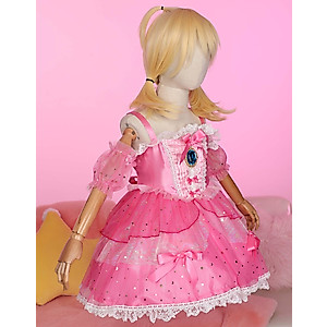 haikyuu Girls Pink Princess Cosplay Dress Birthday Party Dress up Halloween Costume (pink, large)