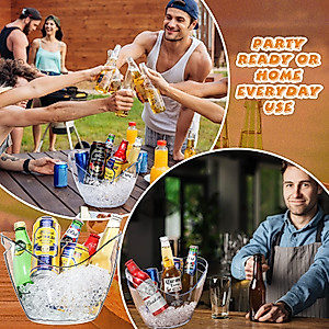 Ice Buckets, Clear Acrylic Ice Bucket for Parties Plastic Champagne Bucket 3.5 Liter Beverage Tub for Cocktail Bar (30 Pack)