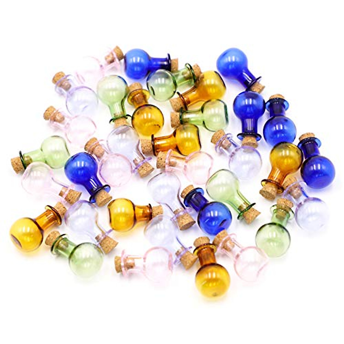 SHAOTONG 2ml Small Mini Glass Bottles Jars with Cork Stoppers.Wishing bottle drifting bottle wedding party DIY Etc. (O-20Pcs)