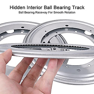 4Pack 5.5" Lazy Susan Hardware 5/16" Thick Round Rotating Bearing Plate, Silver Swivel Plate Base 300lbs Capacity Lazy Susan Turntable Bearing Base for Rotating Table, Serving Tray, Kitchen