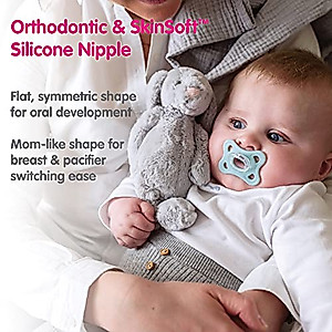 MAM Comfort Pacifiers, Newborn Pacifiers (2 Pack) MAM Pacifiers 3-12 Months, Best Pacifier for Breastfed Babies, Boy Silicone Pacifier