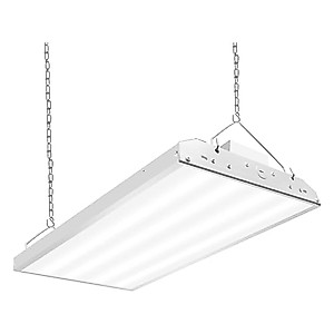 CINOTON 2FT 105W LED Shop Light with 14175LM,0-10V Dimmable Linear High Bay Lighting with 5000K,120-277V 135LM/W Commercial Hanging Lights for Garage Office Warehouse Workshop Factory UL Listed
