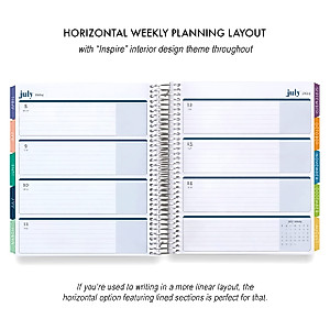 Set of Two - A5 Platinum Spiral Coiled Daily Life Planner Duo (July 2023 - June 2024) - Wildflowers Classic + Wildflowers Classic Covers. Wildflowers Interior Pages by Erin Condren