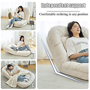 Lazy Floor Sofa Couches, Thicken Tatami Mat Sleeping Pad Foldable Roll Up Lounge Chair, Accent Bean Bag Couch for Living Room Floor Chair ，Lounge Chair for Bedroom Salon Office Living Room (Color : B