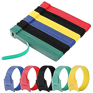 120PCS Reusable Fastening Cable Ties, Adjustable 6-Inch Cord Organizer Ties for Organizing Home Office Tablet Laptop PC Electronics Wire Data Centers-5 Colors