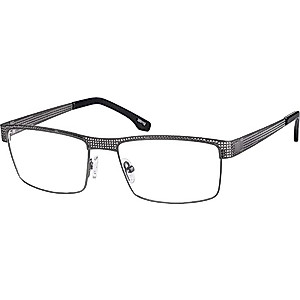 ZENNI Blue Light Blocking Glasses for Men Grey Rectangle Frame Relieve Digital Screen Eye Strain Stainless Steel Light Eyewear