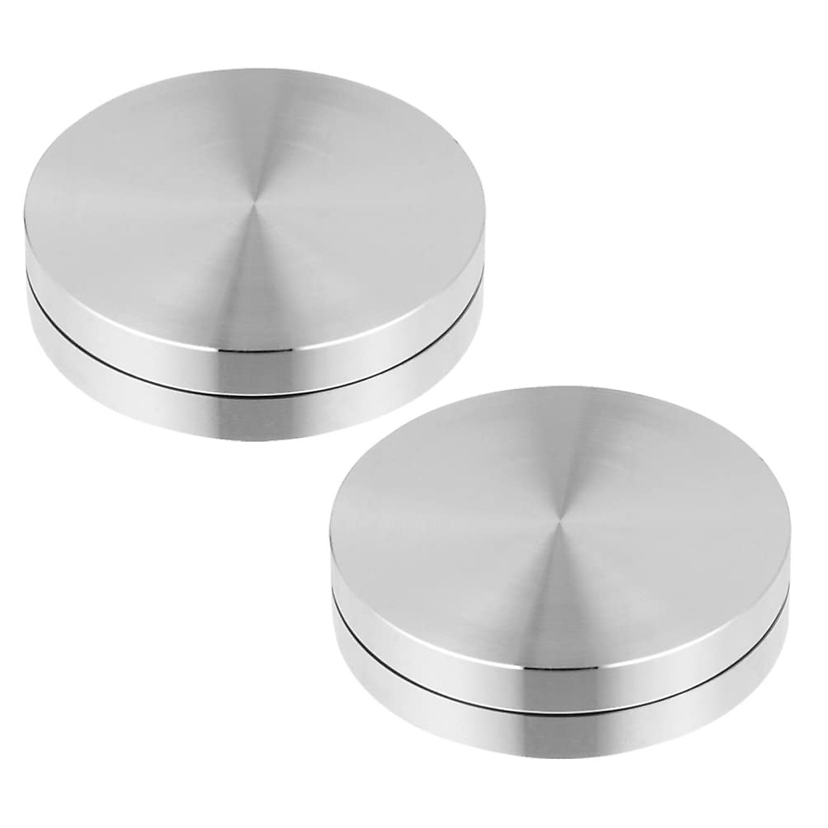 DOITOOL 2pcs Dining Table Aluminum Turntable Round Aluminum Rotating Bearing Plate Aluminum Discs Cake Decorating Stand Cake Revolving Cake Turntable Base Ball to Rotate Aluminum Alloy Cd