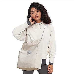 KALIDI Corduroy Tote Bag, Large Zipper Messenger Bag Shoulder Hobo Crossbody Bag Casual Work Colledge Shopping Women Beige