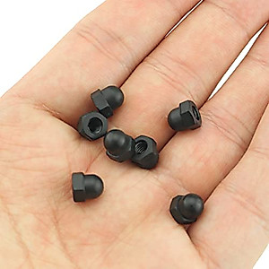 Hex Acorn Nut FMHXG 30PCS Black M4 Nylon Hexagon Decorative Cap Nuts for Mechanical Equipment Communication Equipment and Furniture Decoration, Hex Cap Nut